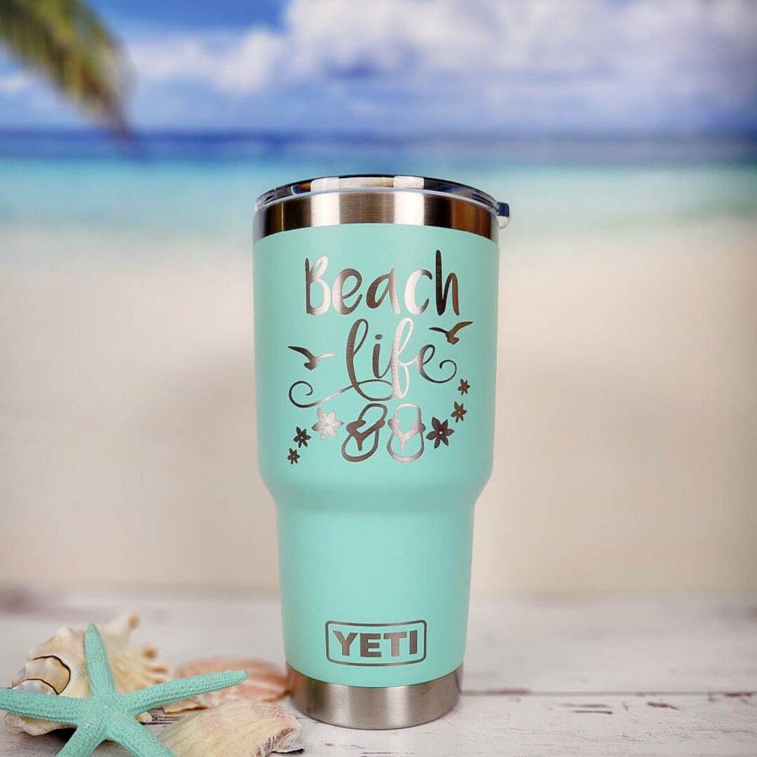 Beach Life Engraved YETI Rambler Tumbler Engraved Tumbler Engraved YETI ...