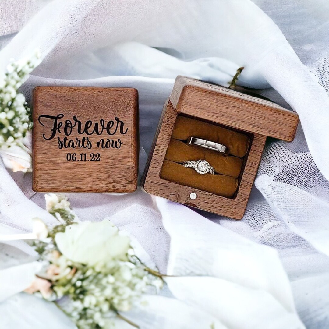 Personalized Engraved Ring Box | Wood Ring Box | Anniversary Gift ...