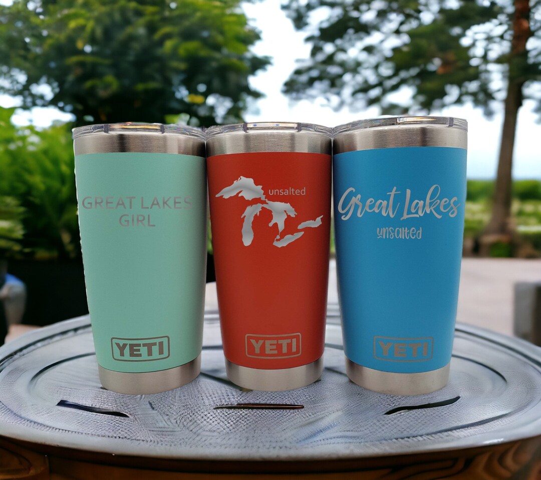Michigan Great Lakes Unsalted Engraved YETI Rambler Tumbler Michigan ...
