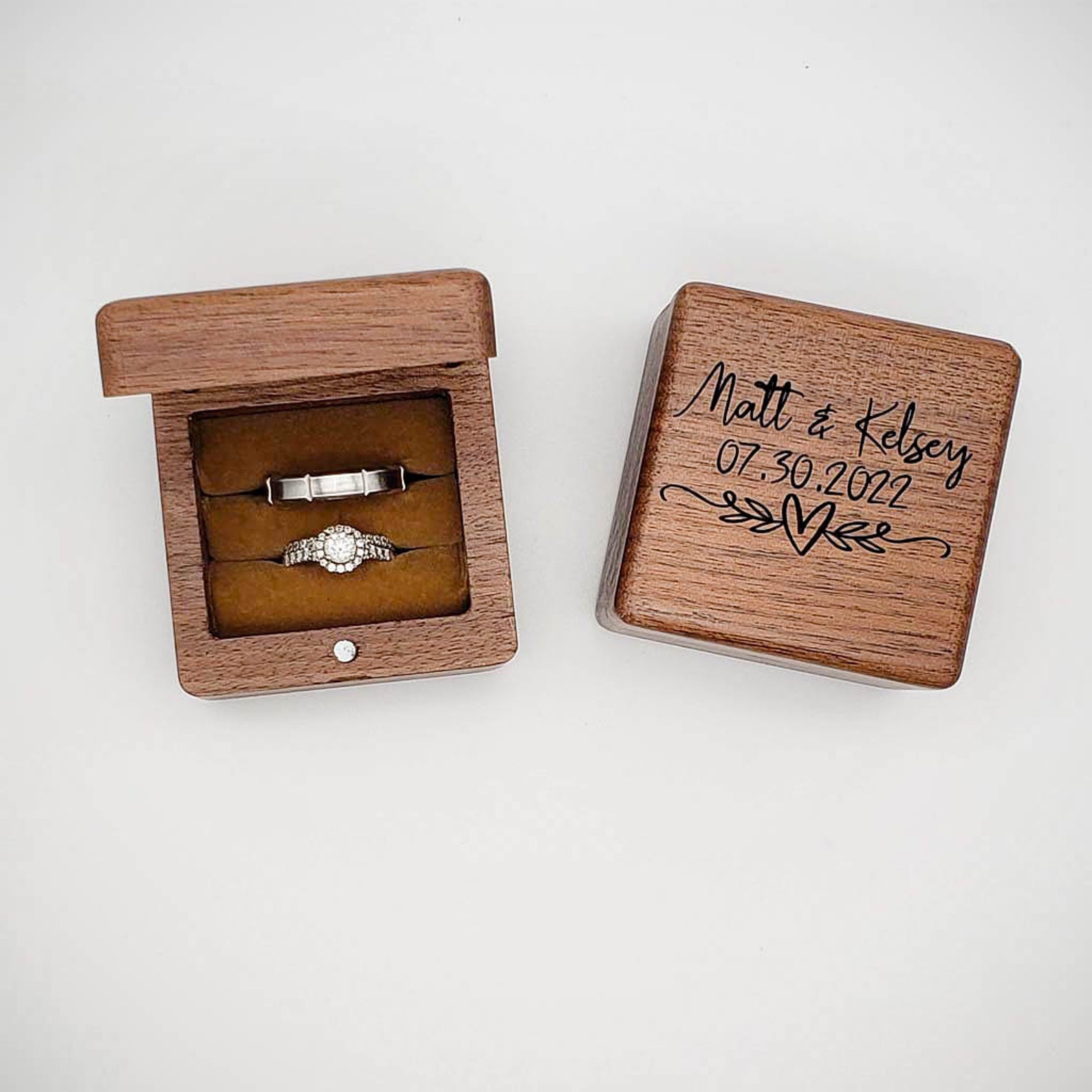 Personalized Engraved Ring Box Wood Ring Box Anniversary - Etsy