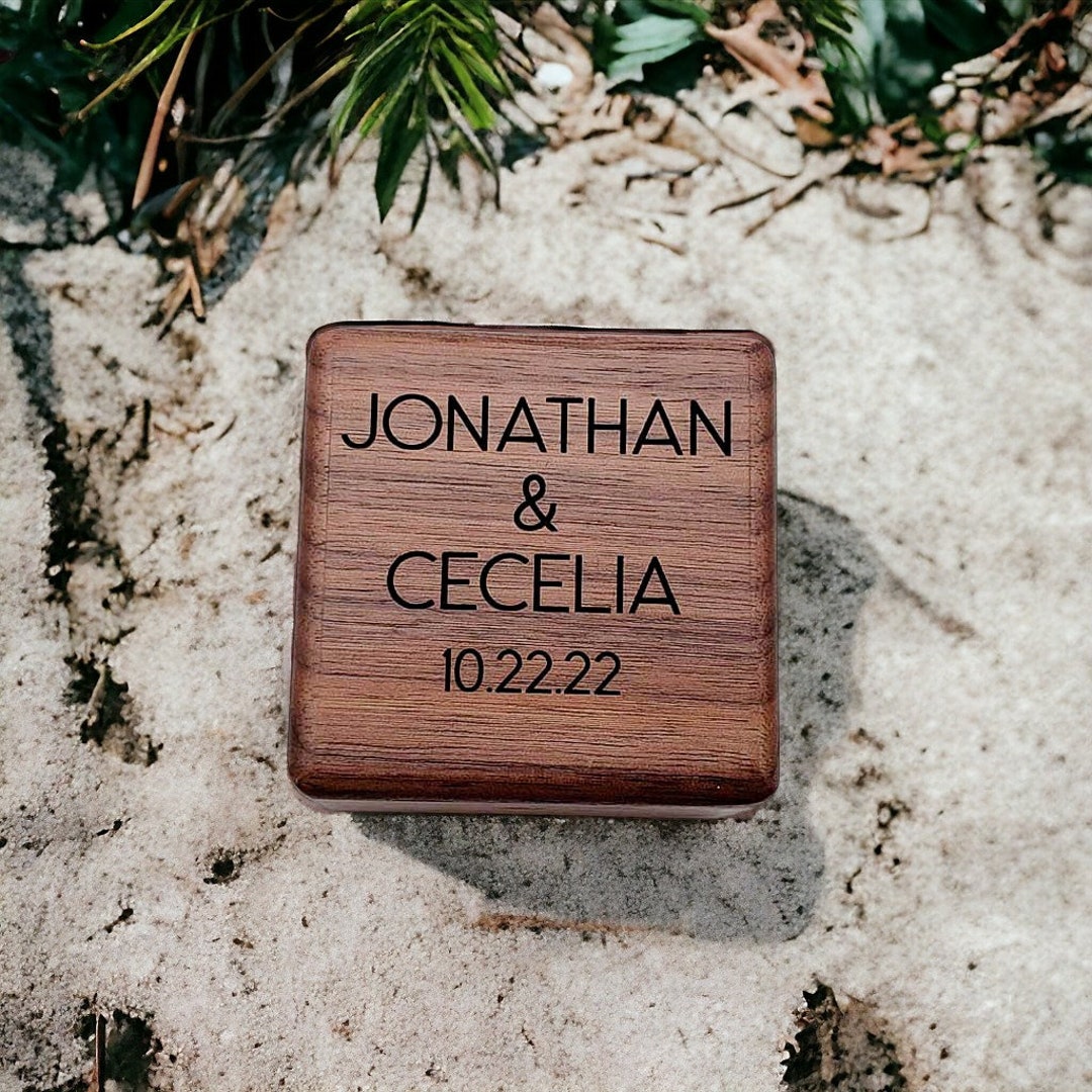 Personalized Engraved Ring Box | Wood Ring Box | Anniversary Gift ...