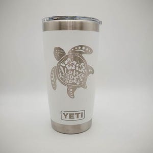Sea Turtle Aloha Mandala Engraved YETI Rambler Tumbler | Engraved ...