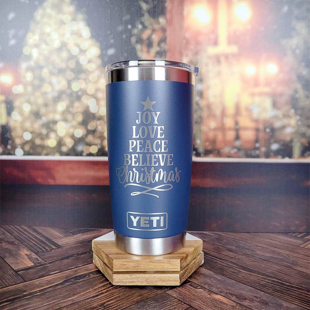 Joy Love Peace Believe Engraved Christmas YETI Rambler Tumbler - Etsy