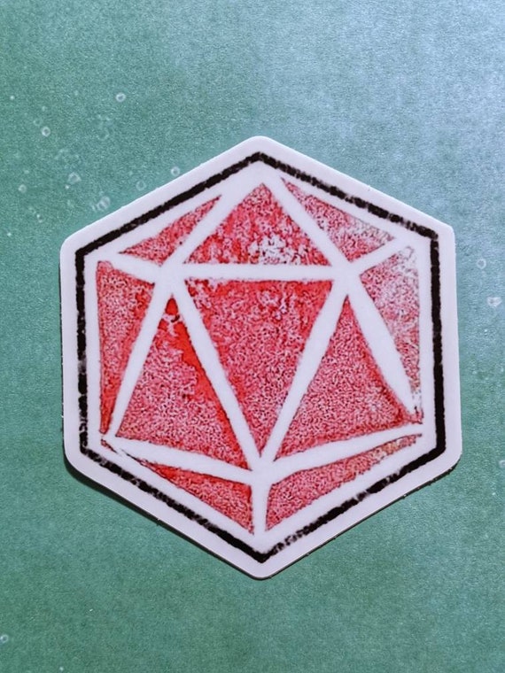 D20 Stamp Vinyl Sticker Watercolor Natural 20 Dungeons and | Etsy