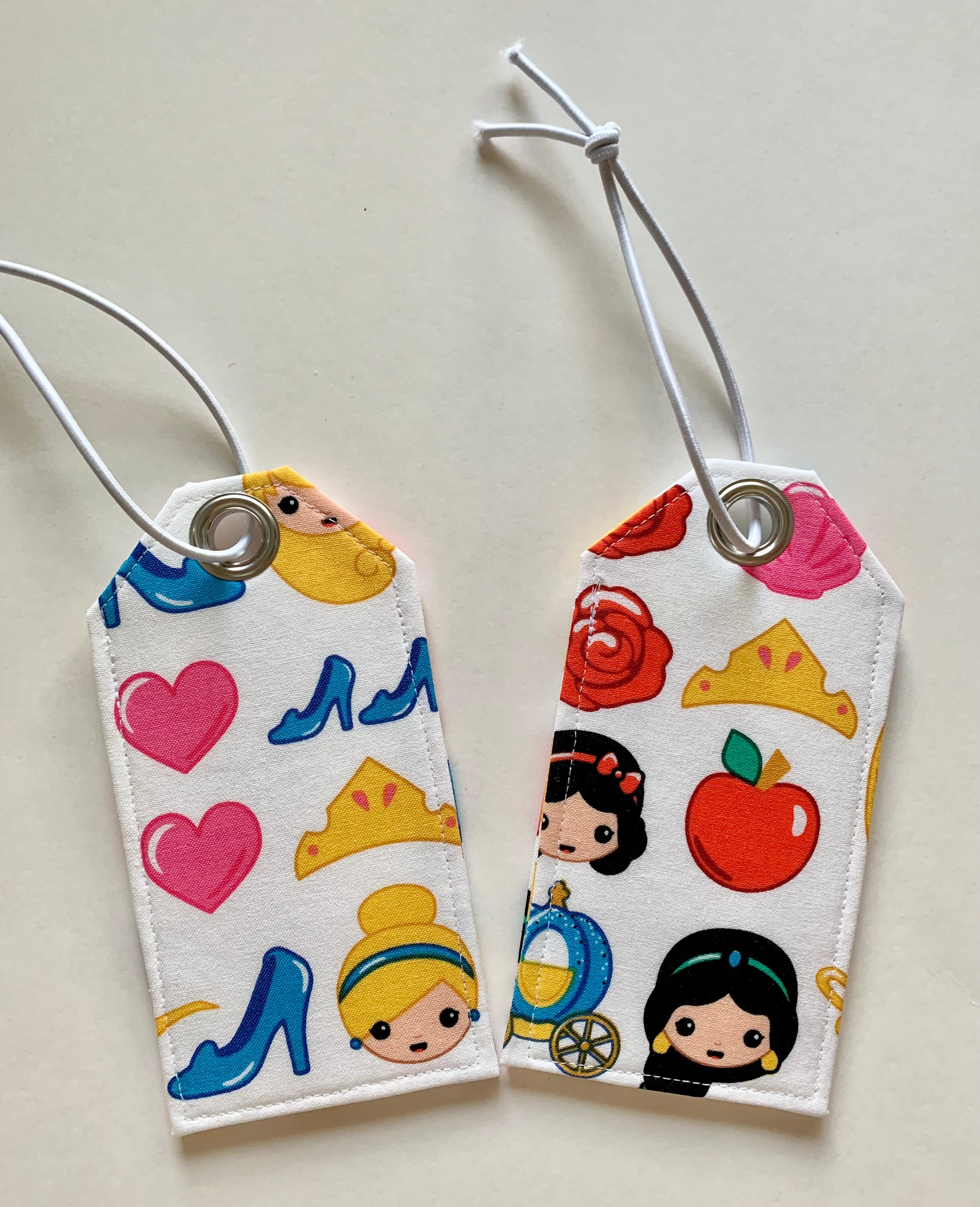 Disney Princesses Emojis White Fabric Luggage Tag, Fabric ID Tag ...