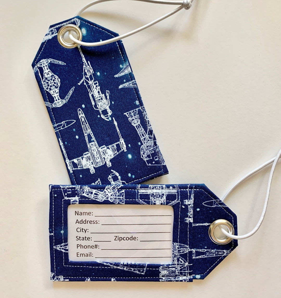 Star Wars Fighter Ships Fabric Luggage Tag, Fabric ID Tag, Backpack ...