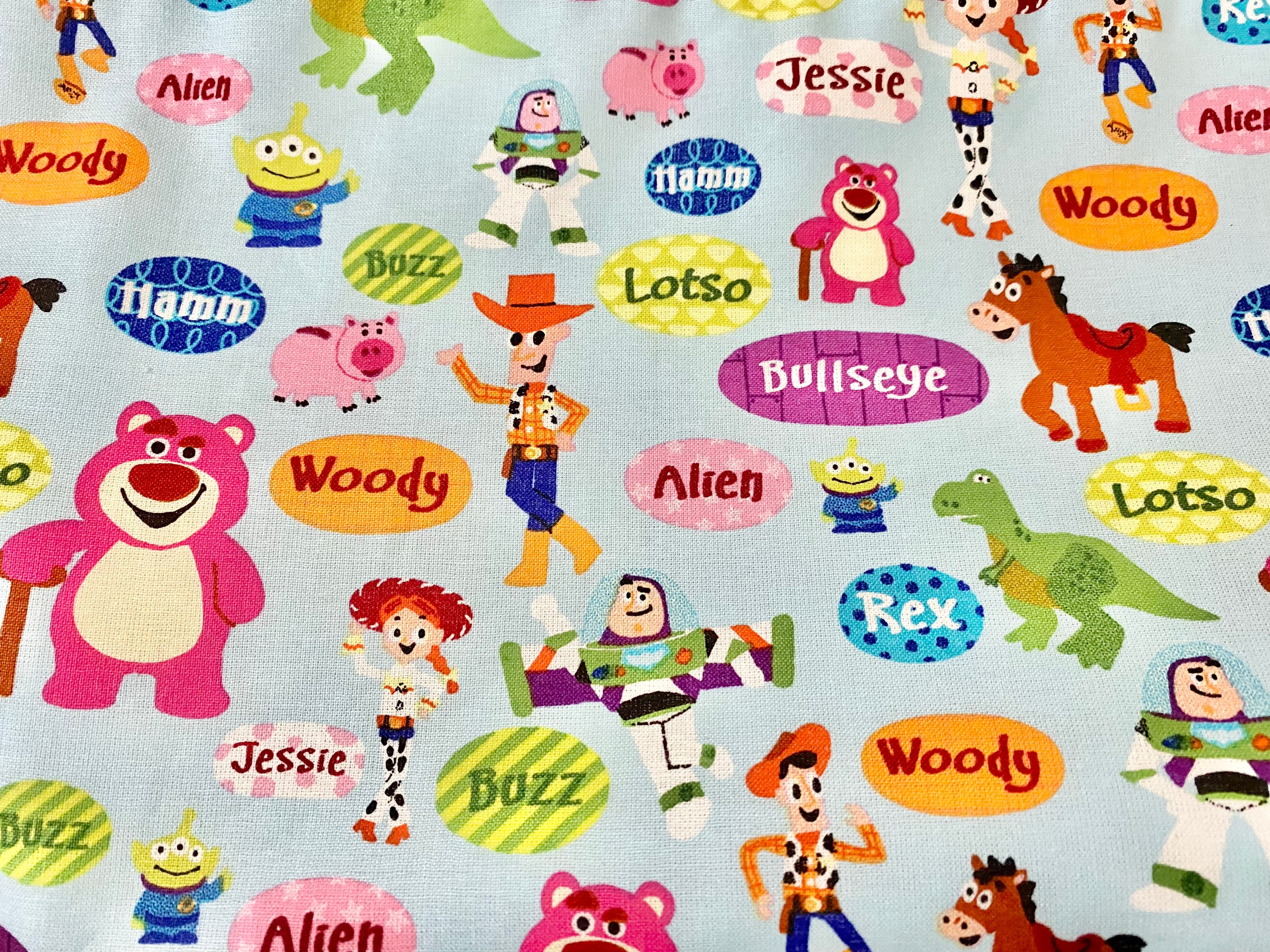 Disney Pixar Toy Story Characters Blue Fabric Bin Fabric - Etsy