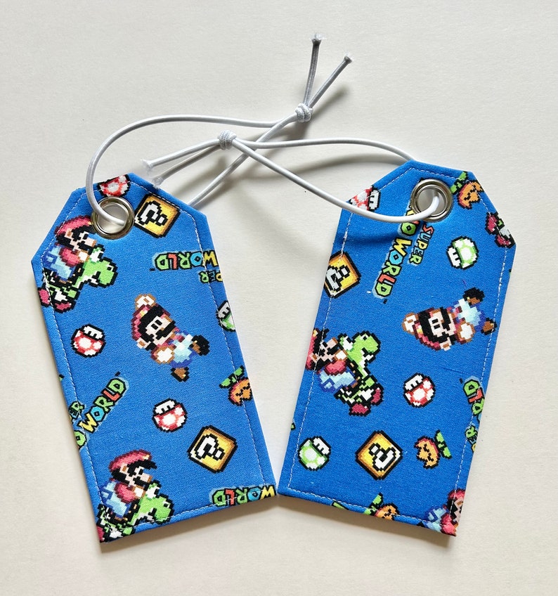 Nintendo Super Mario World Fabric Luggage Tag Blue, Fabric ID Tag ...