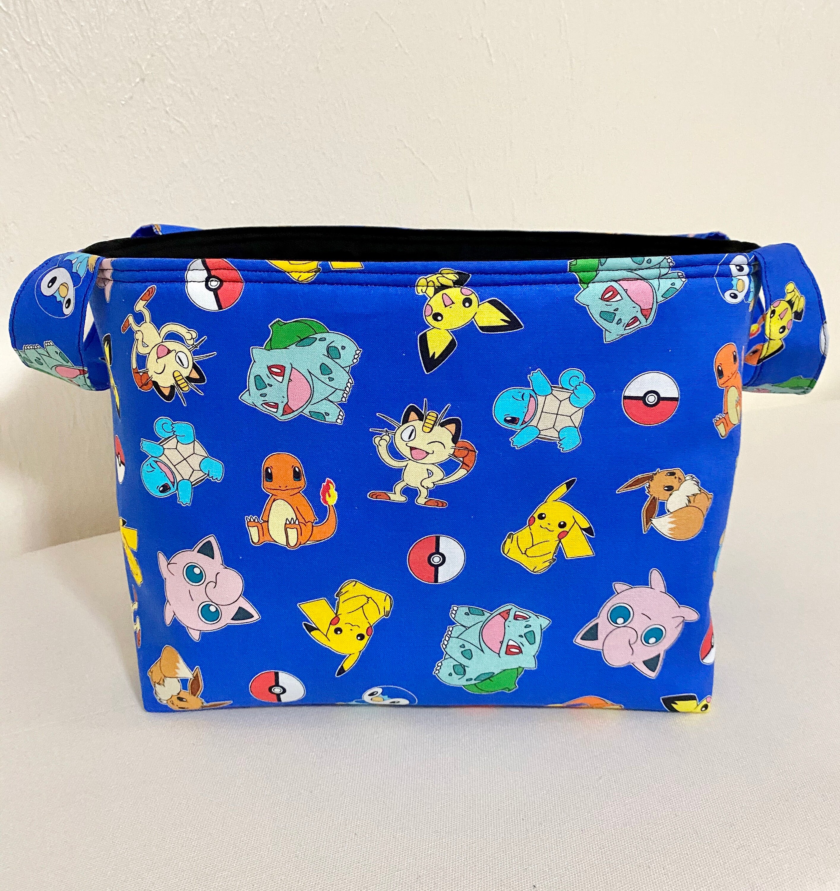 Pokémon Characters Blue Scatter, Fabric Bin, Fabric Organizer, Fabric ...