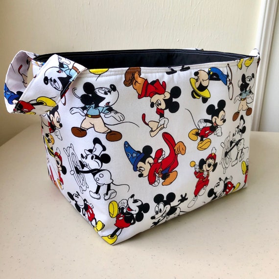 Retro Disney Mickey Mouse Fabric Bin Fabric Organizer - Etsy
