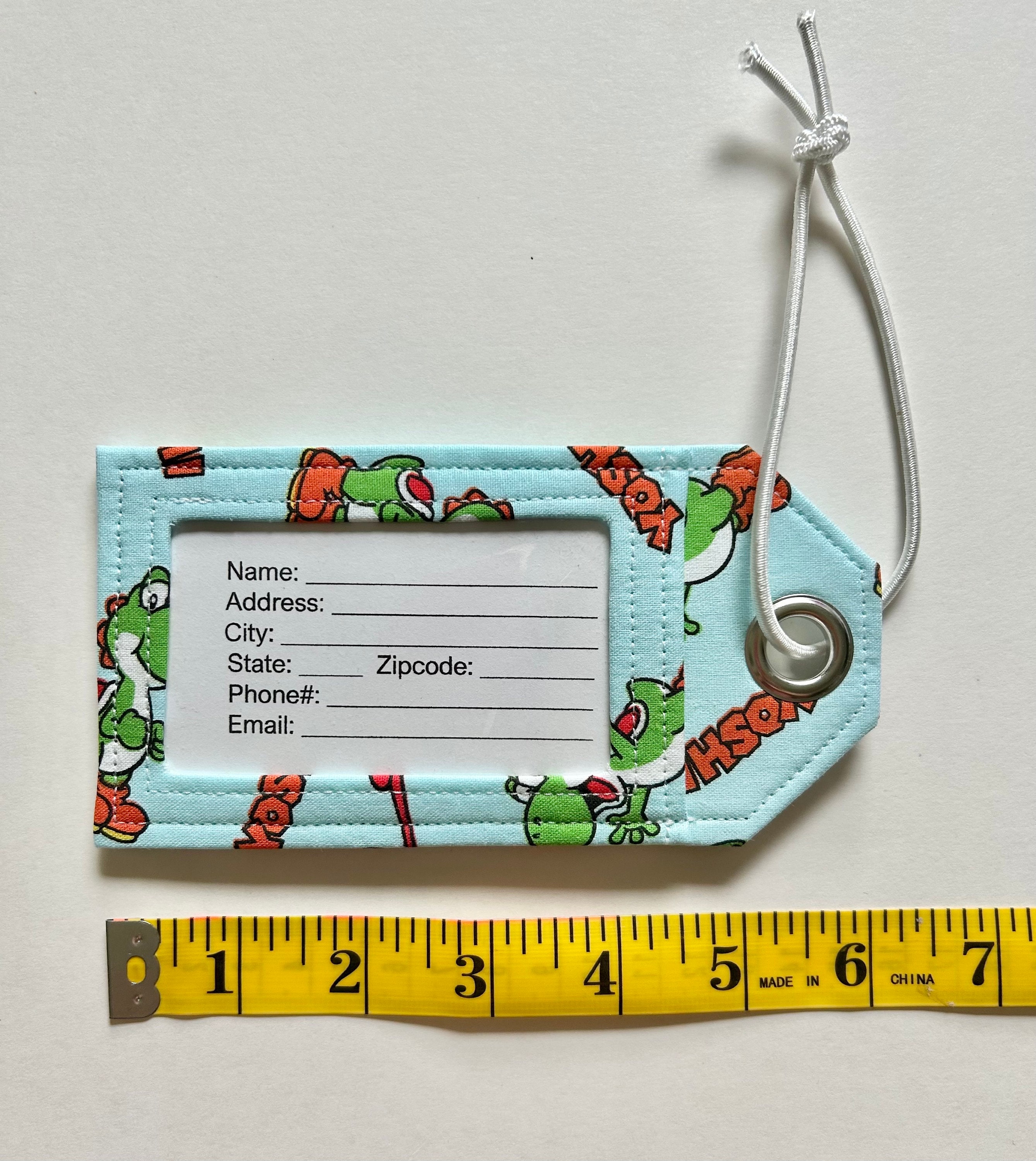 Nintendo Super Mario Yoshi Fabric Luggage Tag, Fabric ID Tag, Backpack ...