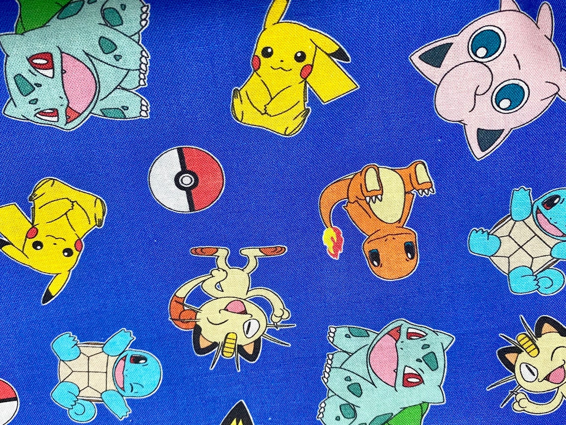 Pokémon Characters Blue Scatter, Fabric Bin, Fabric Organizer, Fabric ...
