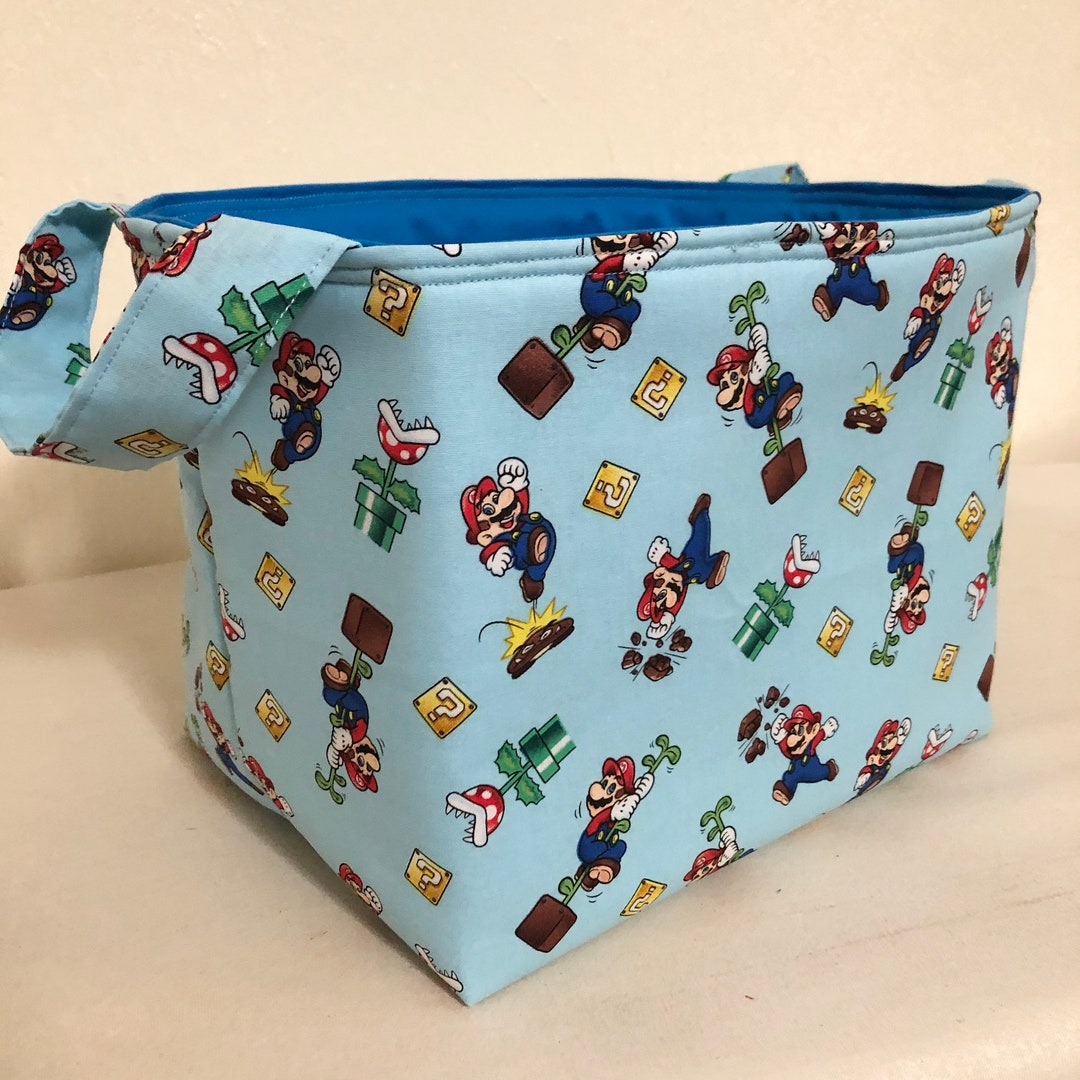 Nintendo Super Mario Bros. Blue, Fabric Bin, Fabric Organizer, Fabric ...