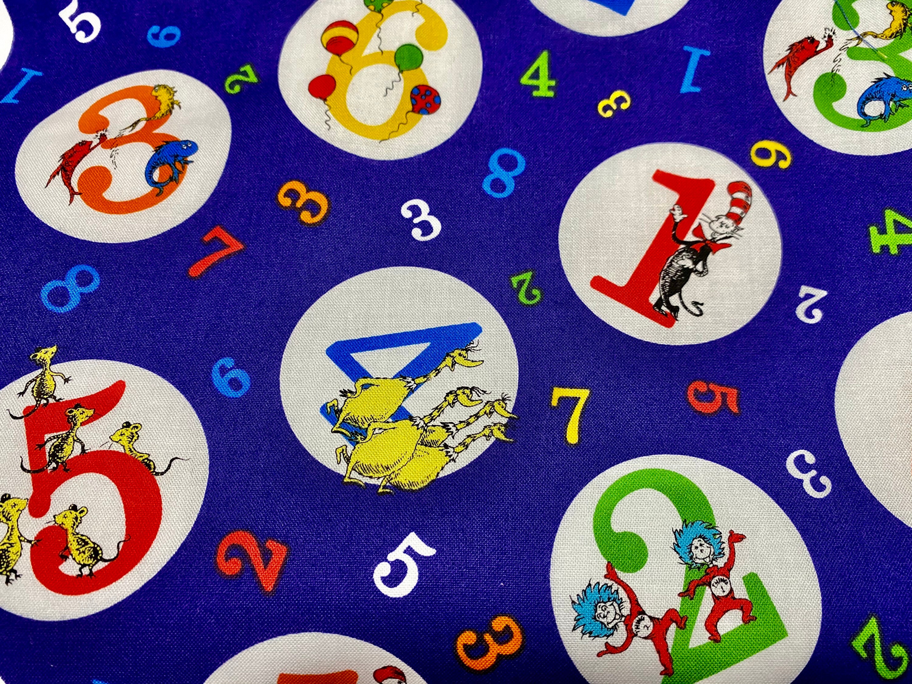 Dr. Seuss Numbers, 123s, Cat in the Hat, Fabric Bin, Fabric Organizer ...