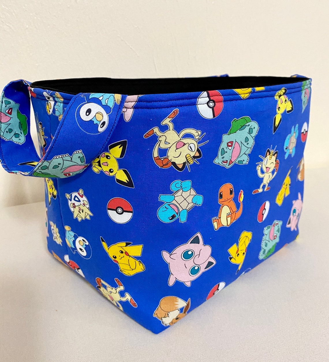 Pokémon Characters Blue Scatter, Fabric Bin, Fabric Organizer, Fabric ...
