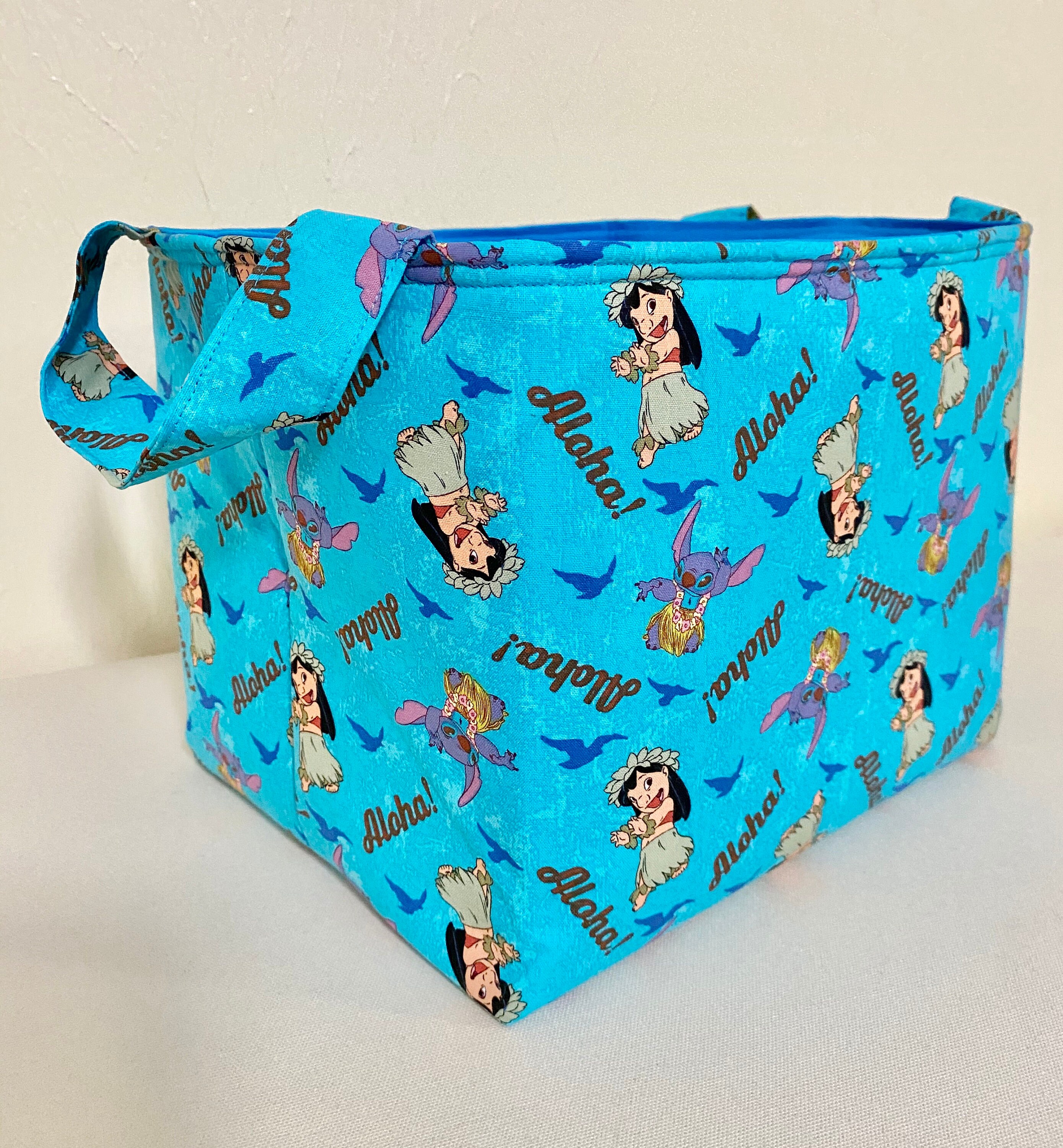 Disney Lilo & Stitch Aloha Blue, Fabric Bin, Fabric Organizer, Fabric ...