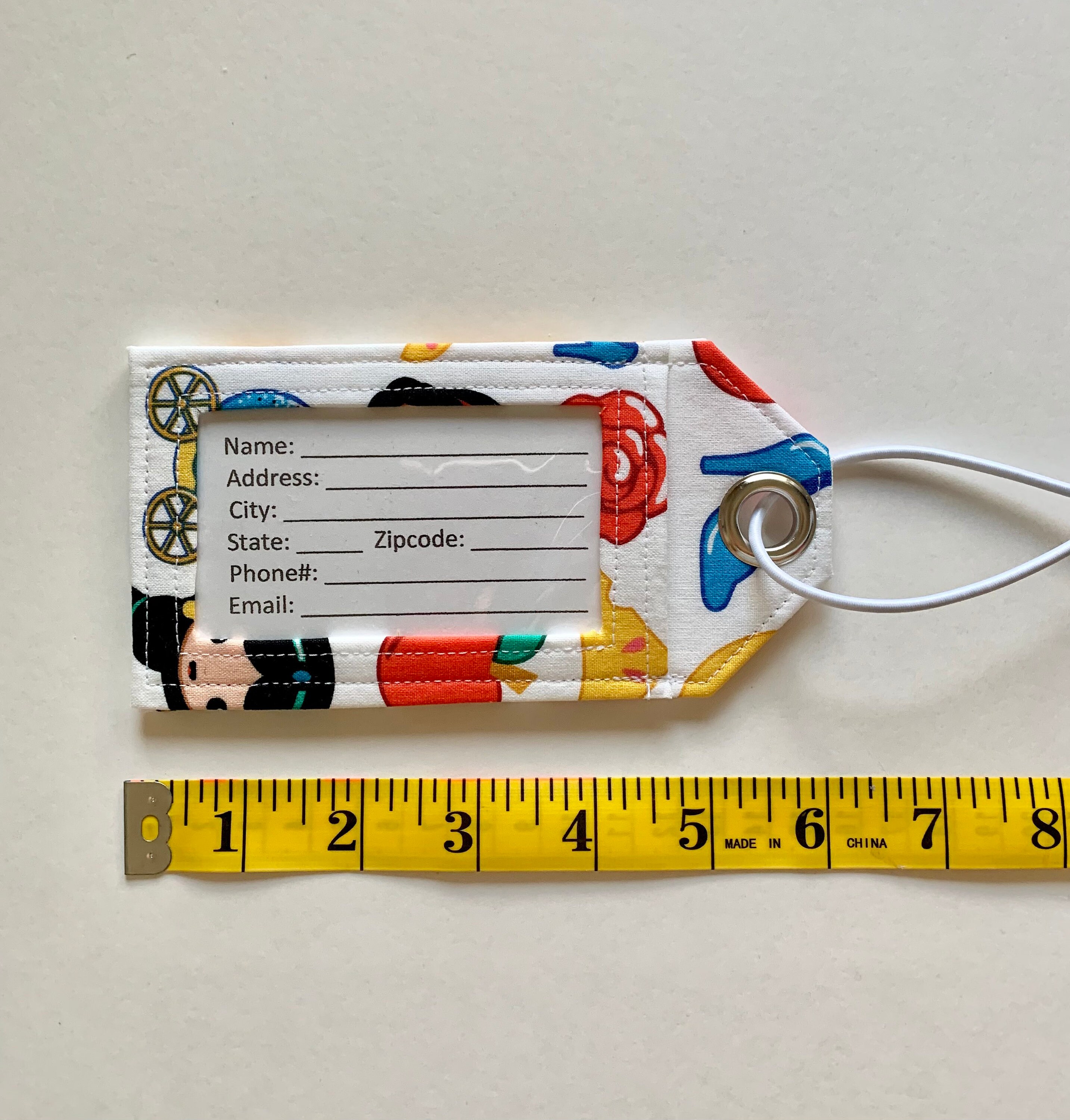 Disney Princesses Emojis White Fabric Luggage Tag, Fabric ID Tag ...