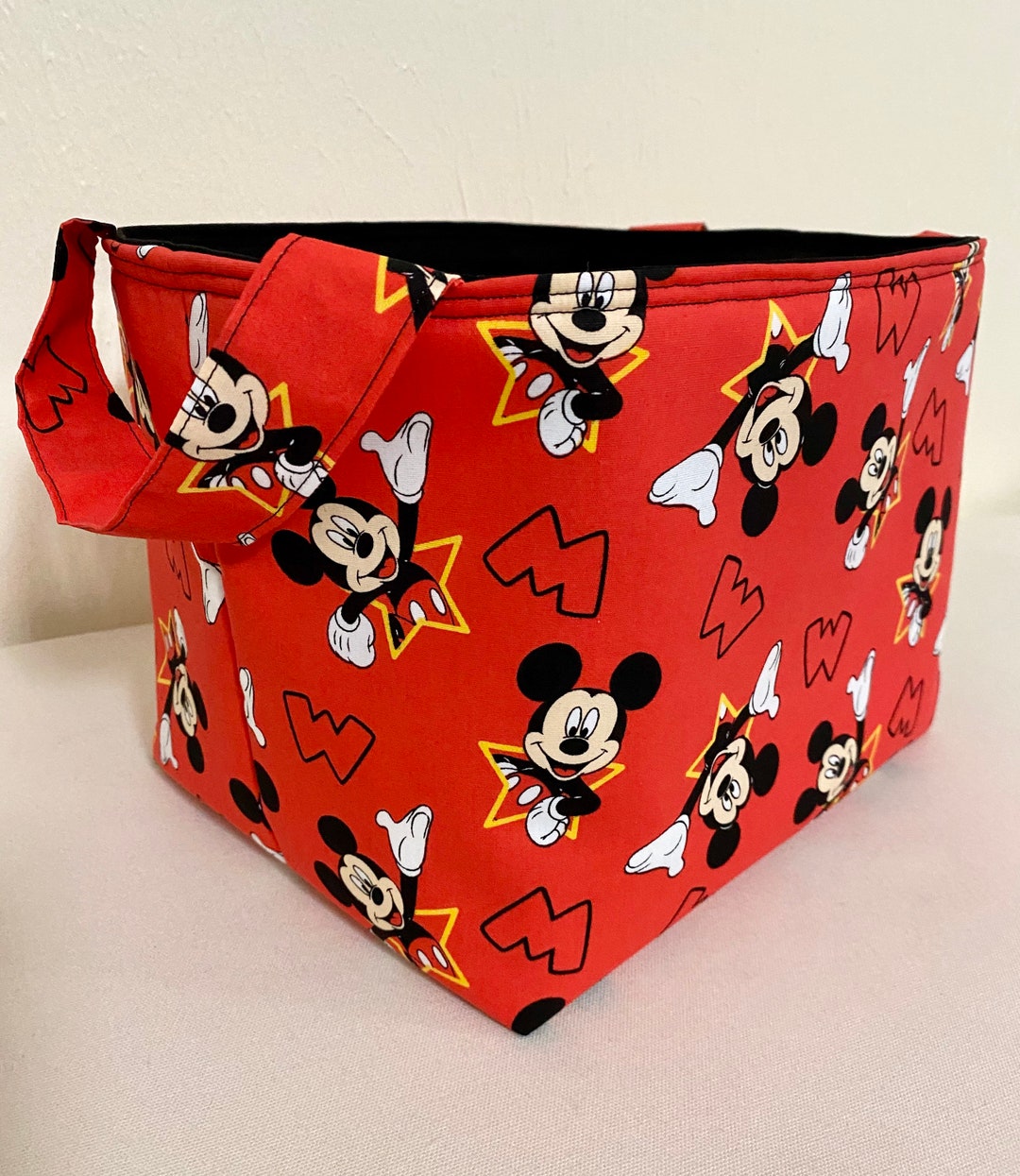 Disney Mickey Mouse Red, Fabric Bin, Fabric Organizer, Fabric Basket ...