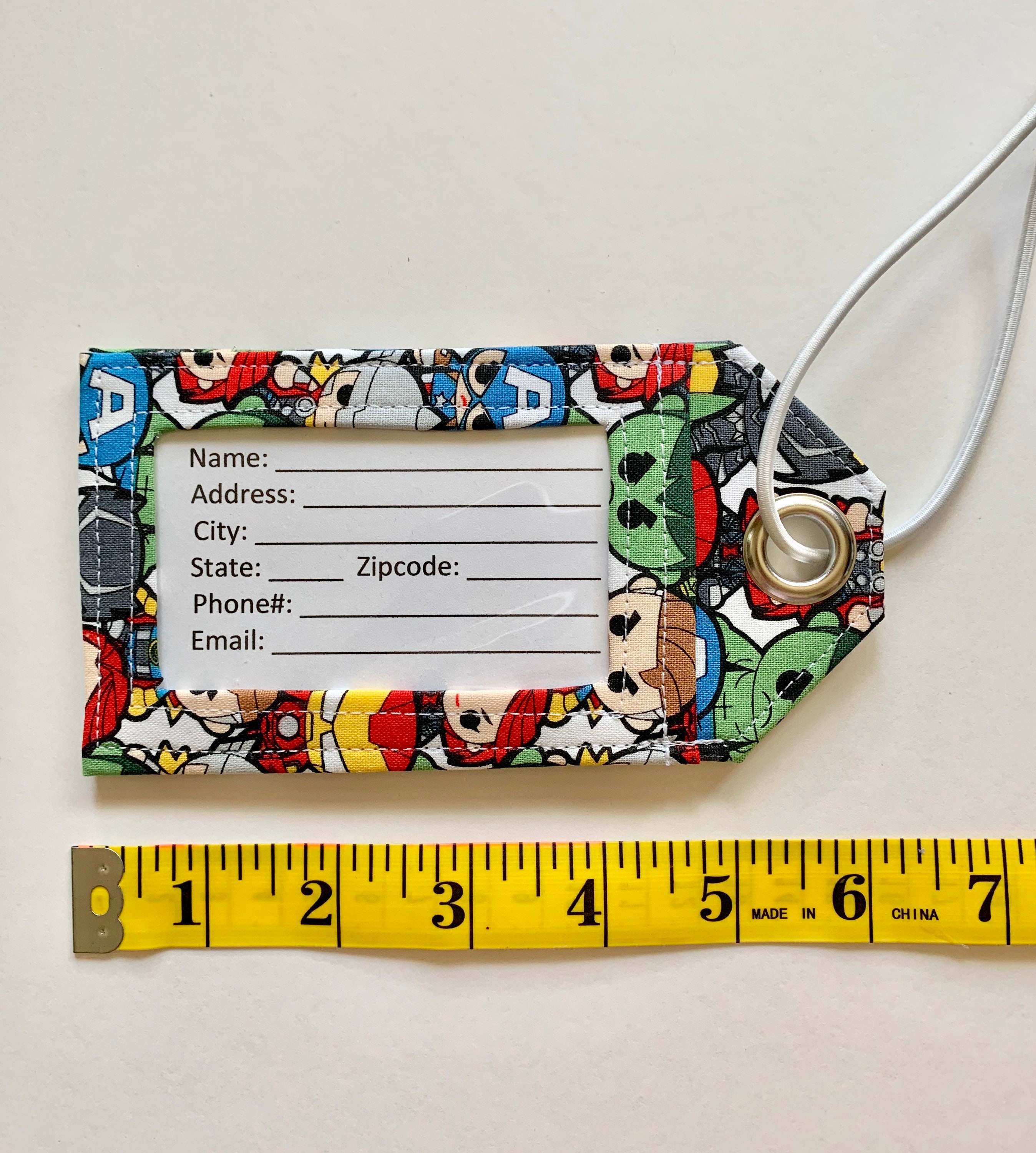 Marvel Avengers Kawaii Mini Characters Fabric Luggage Tag, Fabric ID ...