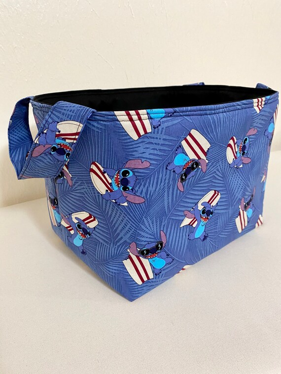 Disney Stitch Surfing Blue Fabric Bin Fabric Organizer - Etsy