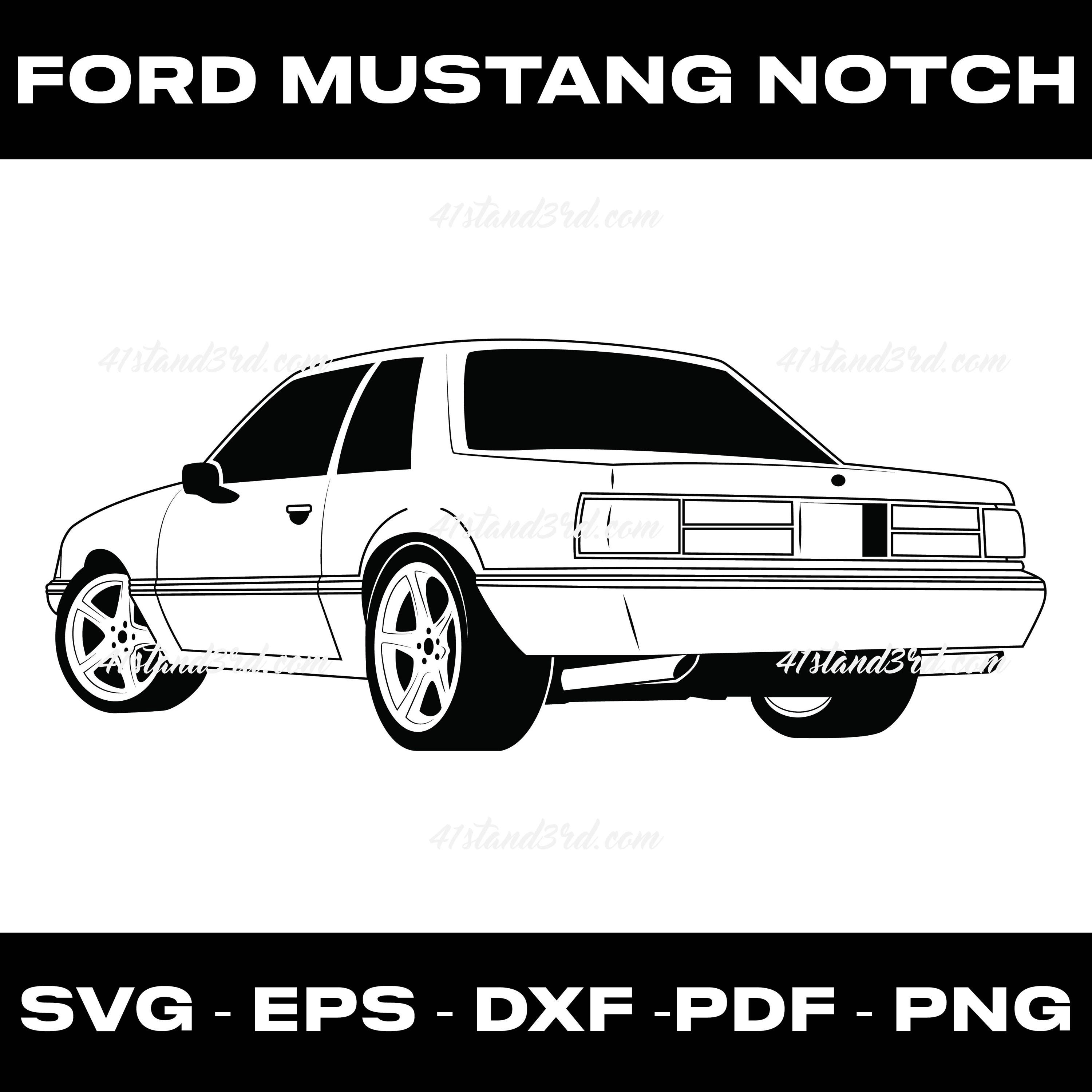 Ford Mustang Notchback Vector Svg - Cut File + Pdf Png Eps Dxf B+w - Etsy