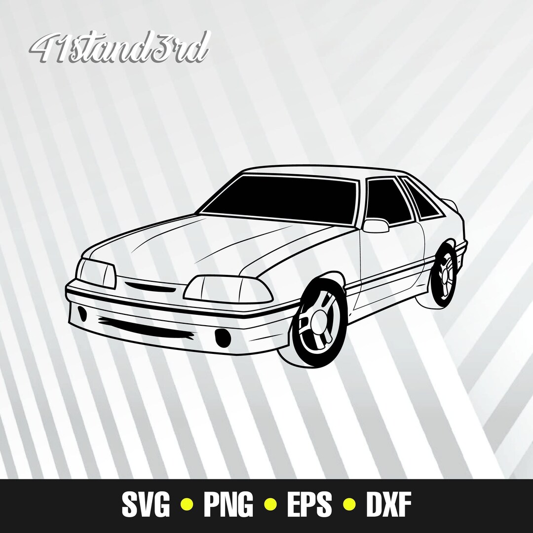 Ford Mustang Fox Body Vector Svg - Cut File + Pdf Png Eps Dxf - Etsy
