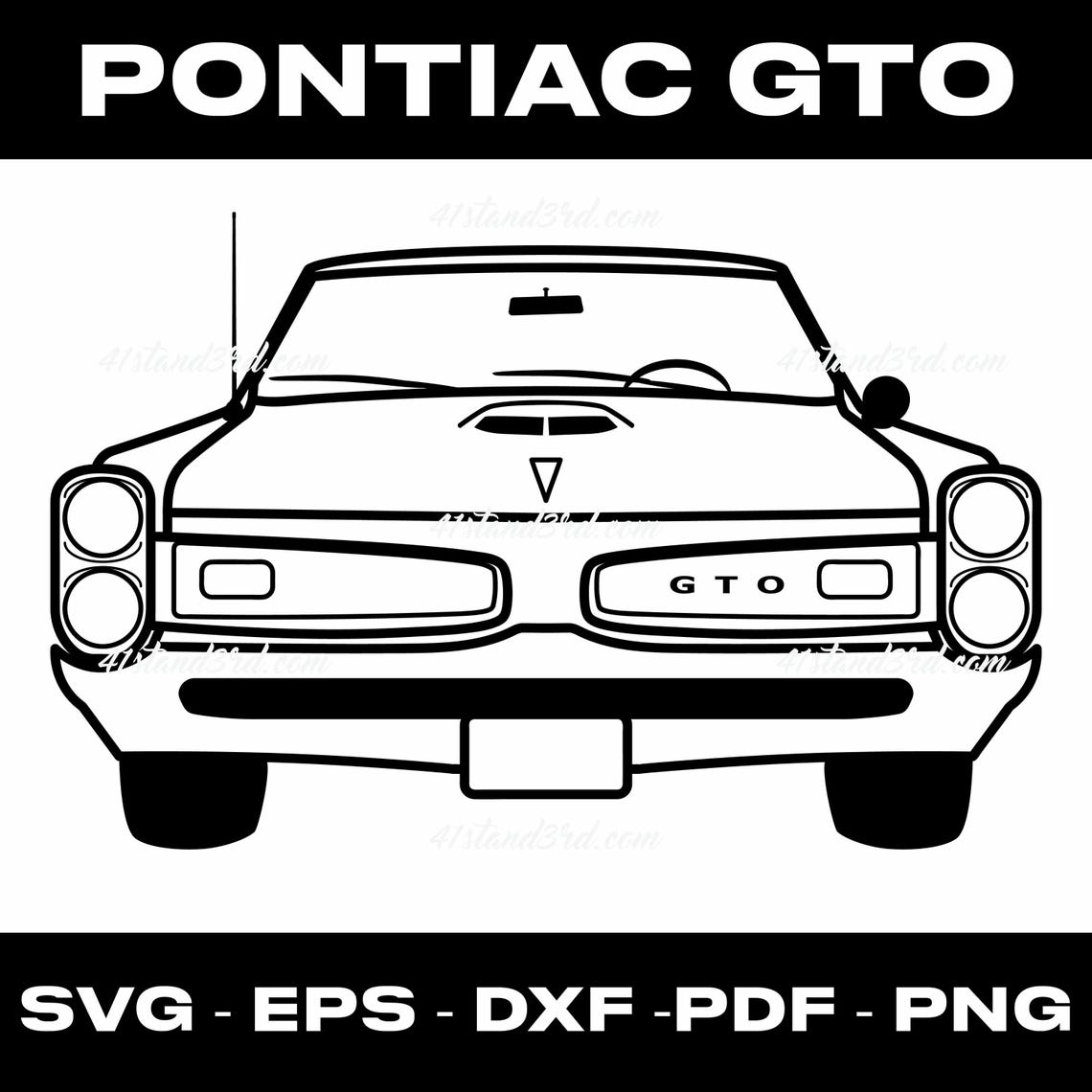 Pontiac GTO Vector Svg - Cut File + Pdf Png Eps Dxf - Etsy
