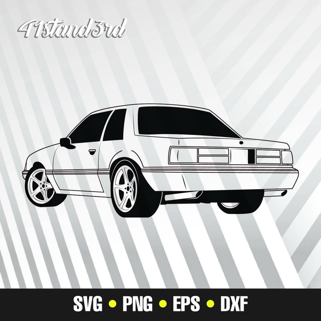 Ford Mustang Notchback Vector Svg Cut File Pdf Png Eps Dxf Bw - Etsy