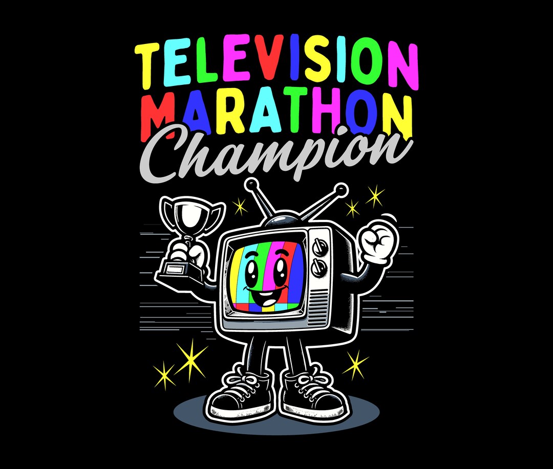 Television Marathon Champion T-shirt, Binge Watching Tee, Television ...