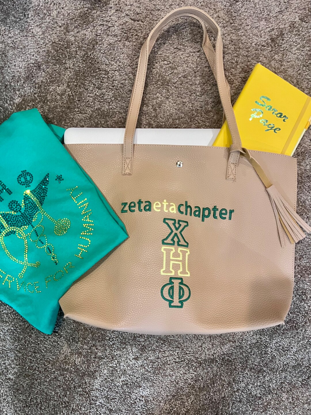XHO Tote Bag With Free Chapter Name. XHO Gift, Sorority, XHO - Etsy