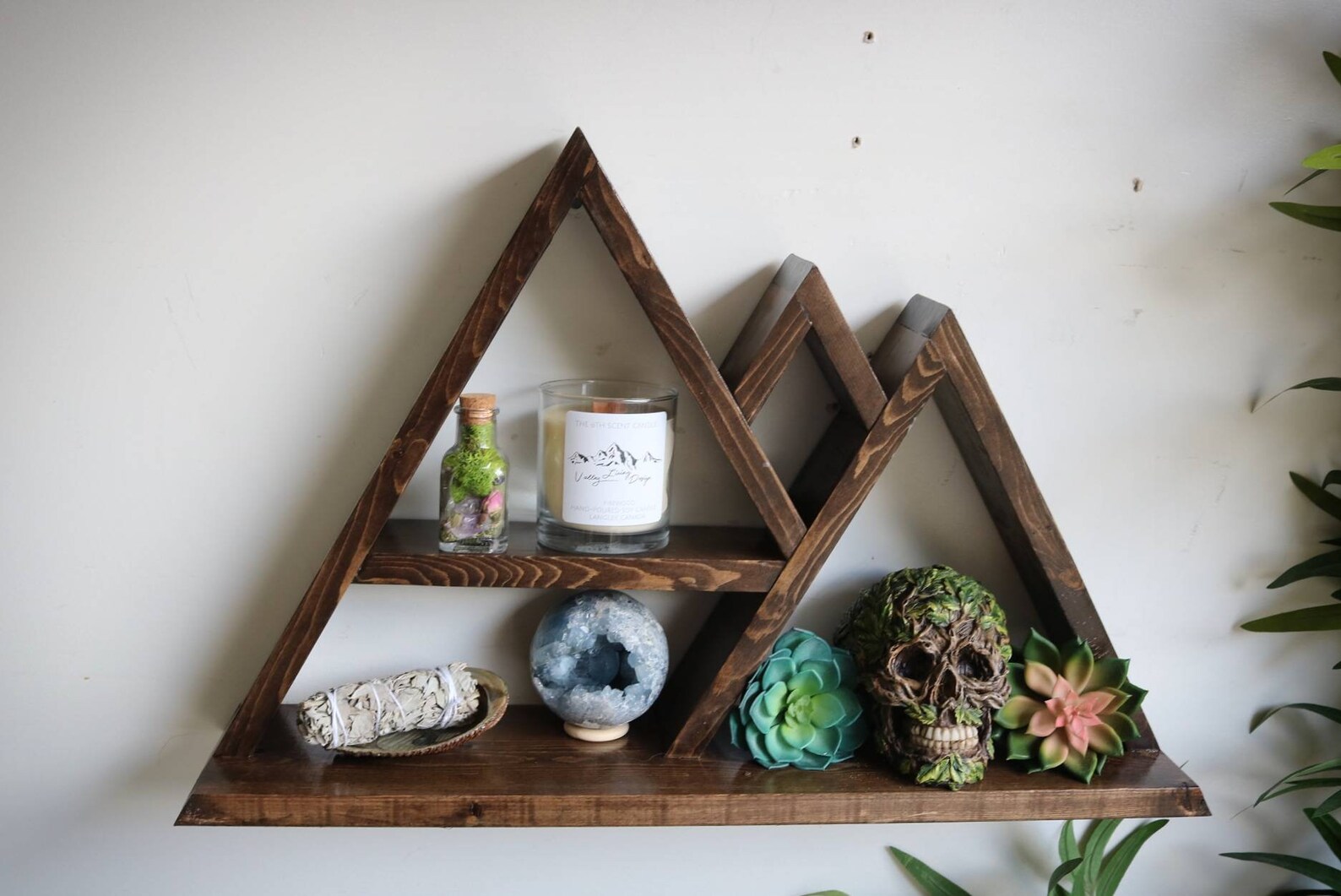 Wide Base Three Peak Mountain Crystal Altar Shelf - Etsy