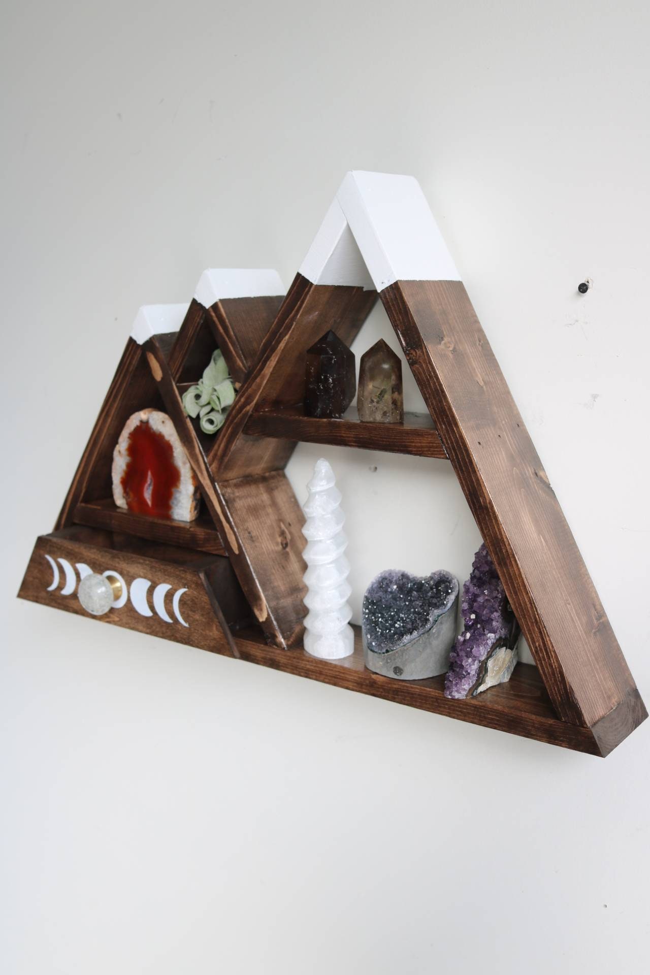 Mountain Altar Shelf With Moon Phases and Drawer - 3pk Style - Etsy Canada