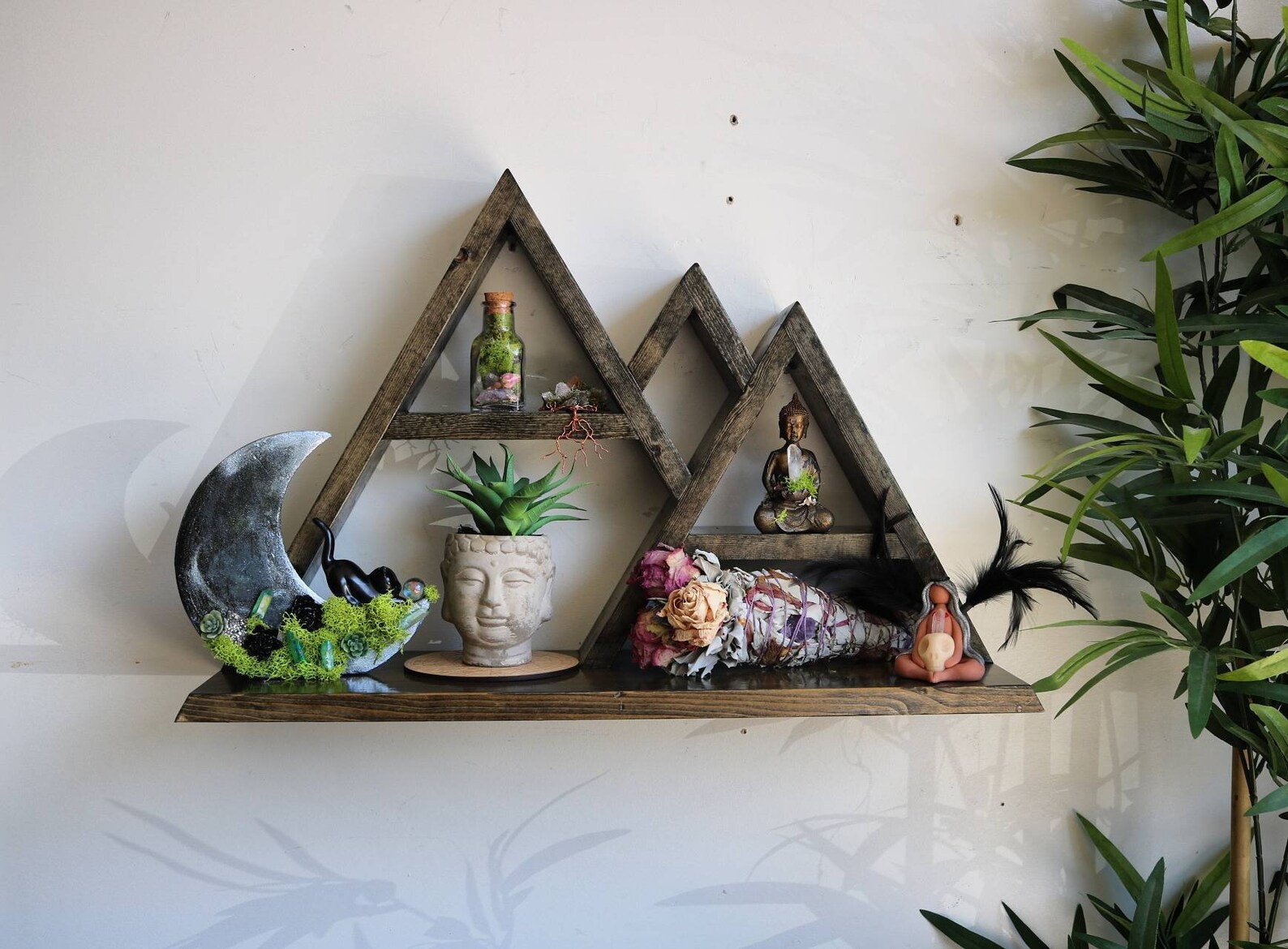 Three Peak Mountain Altar Shelf With Extra Wide Base - Etsy