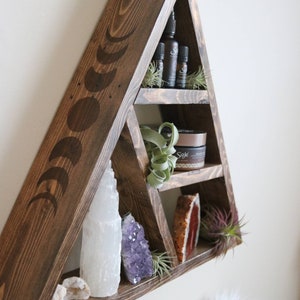 Triangle Altar Shelf With Moon Phases - Etsy