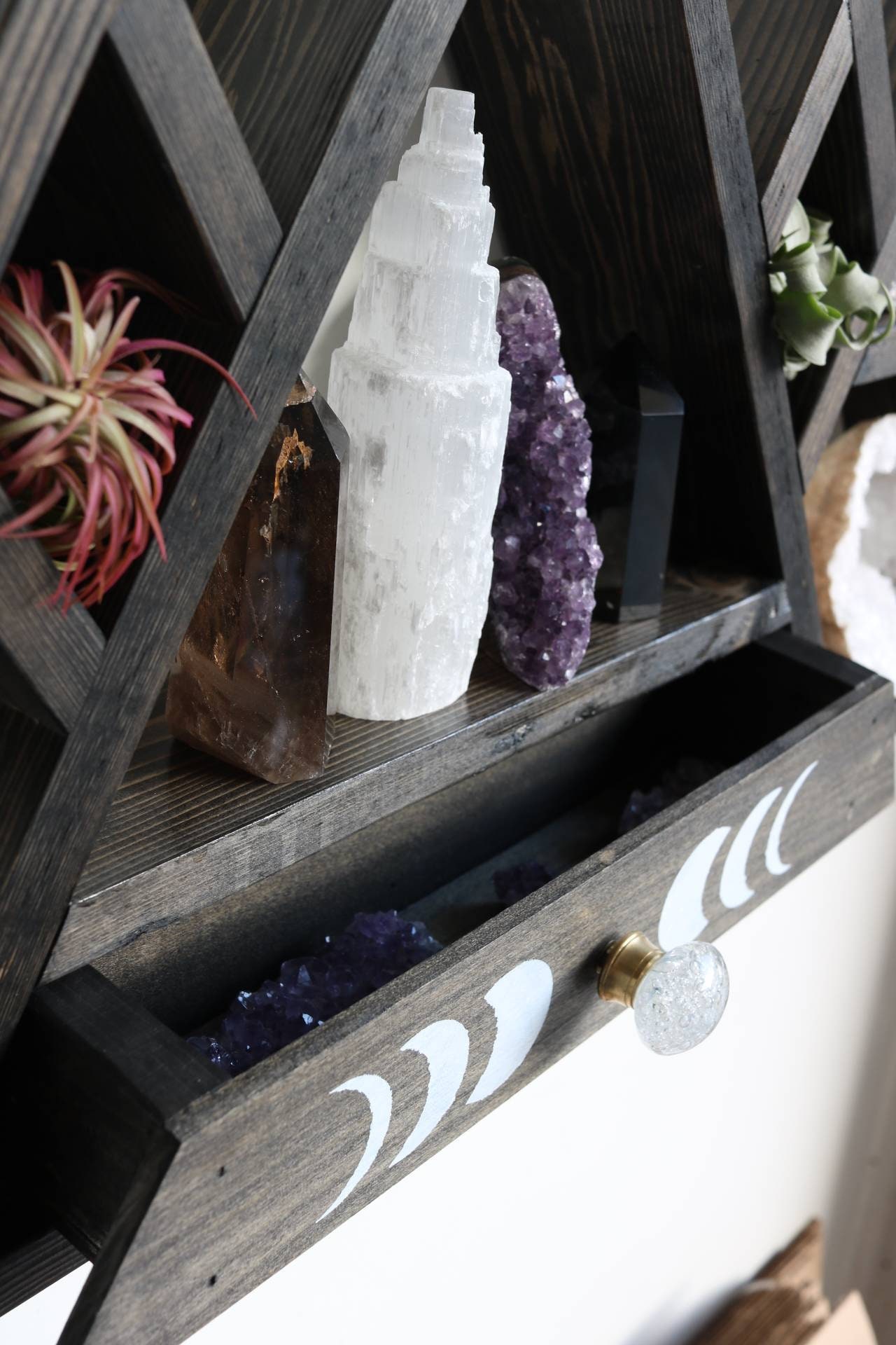Mountain Altar Shelf With Moon Phases and Drawer 5pk Style - Etsy Canada