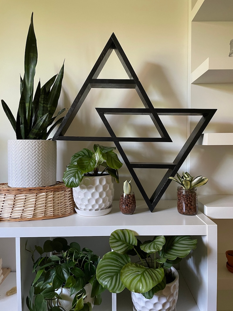 XL Double Triangle Shelf With Moon Phases | Etsy