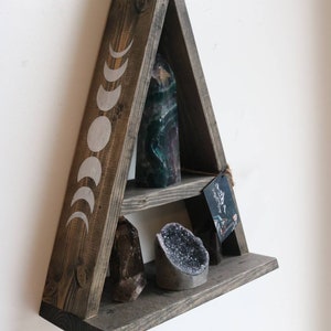 Triangle Altar Shelf With Dual Moon Phases - Etsy