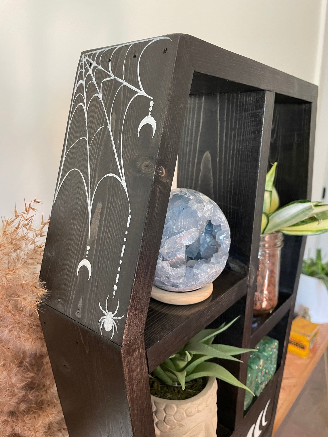 Coffin Style Altar Shelf With Moon Phase Pull Out Drawer - Etsy