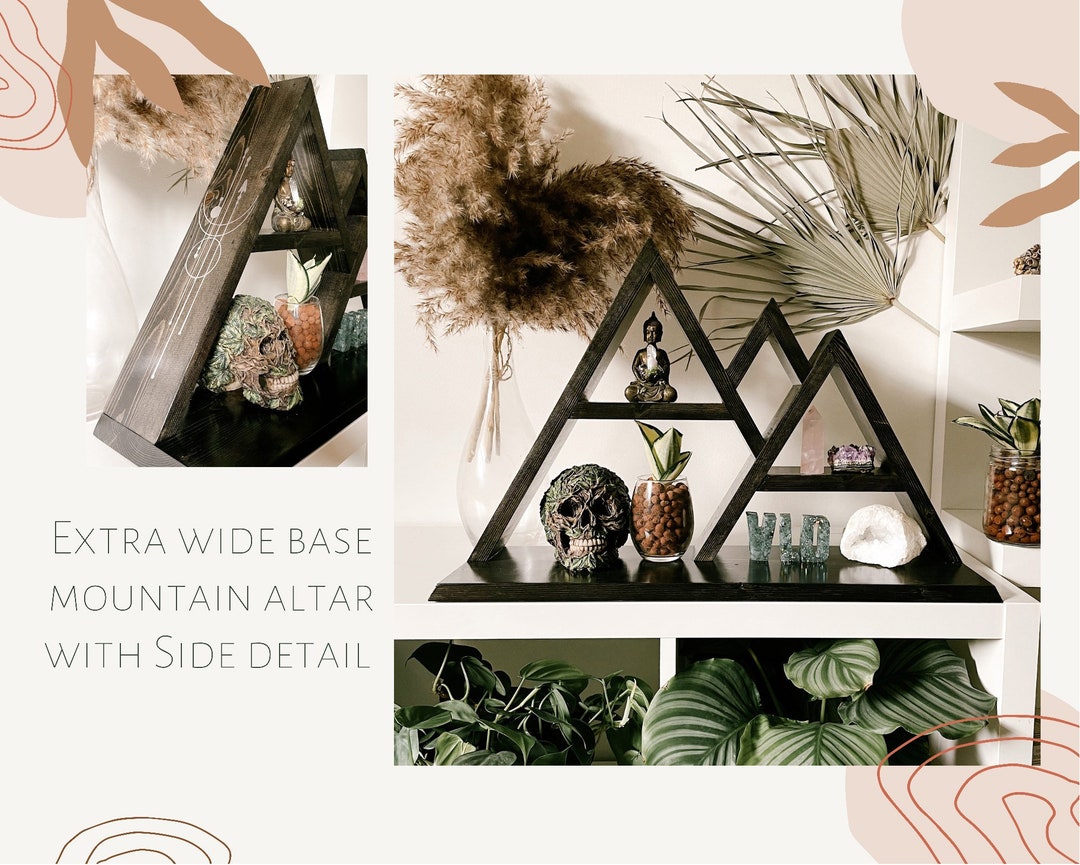 Three Peak Mountain Altar Shelf With Extra Wide Base - Etsy