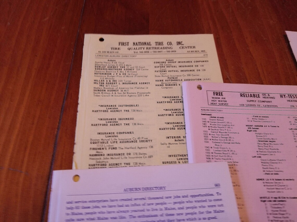 Vintage Phone Book Pages | Etsy