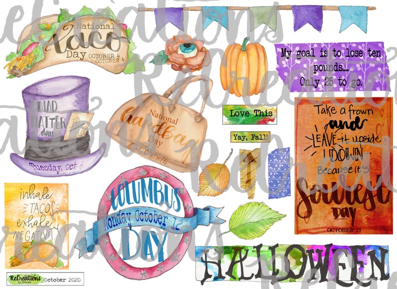 DIGITAL October 2021 Stickers | Etsy