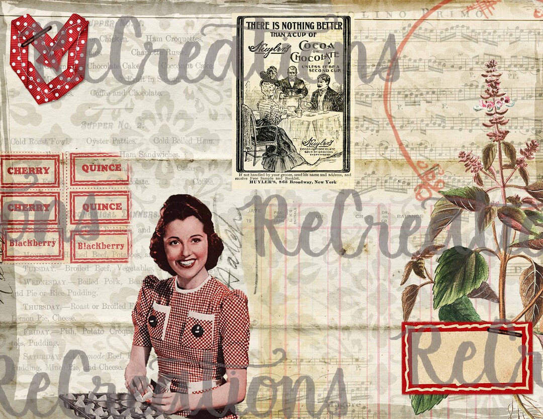 Grandma's Kitchen Backgrounds and Collage Digital Kit - Etsy