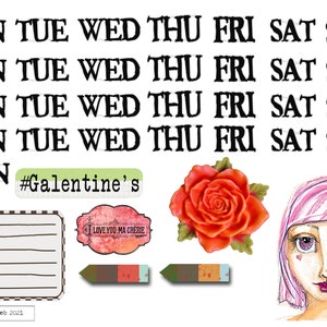 2021 Funky February Journal Stickers DIGITAL Only - Etsy