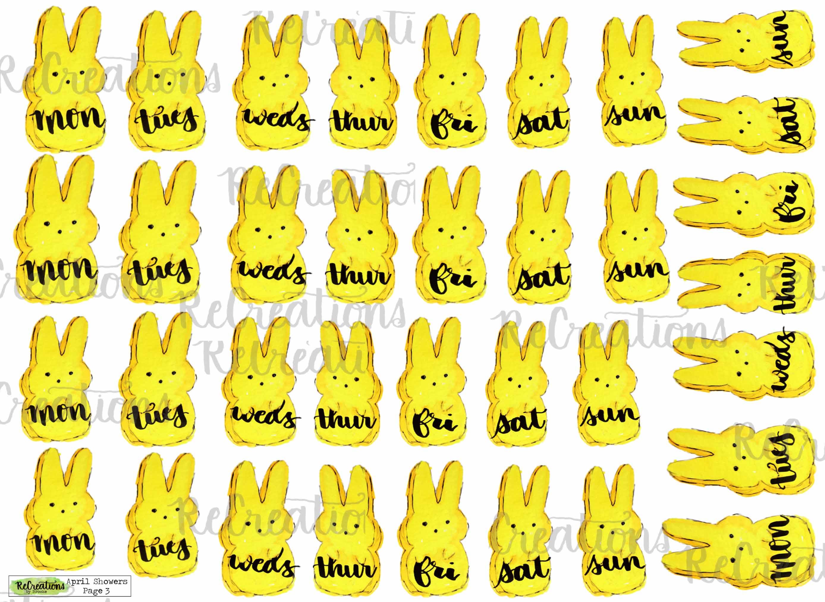 DIGITAL April Showers Journal Stickers - Etsy