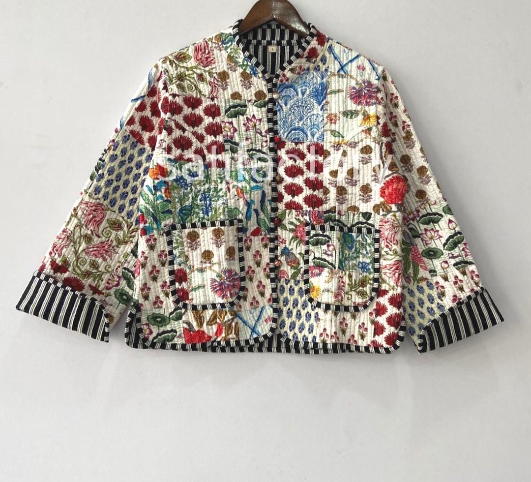 Patchwork Quilted Jackets Cotton Floral Bohemian Style Fall Winter ...