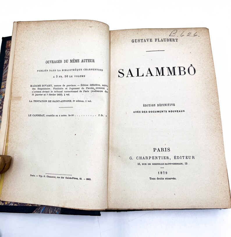Salammbo by Gustave Flaubert Definitive Edition (scarce) 1879 Paris; G ...