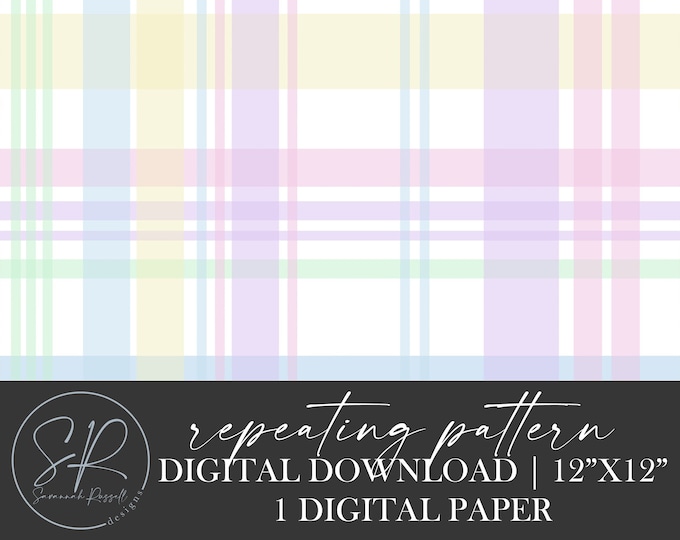 Rainbow Pastel Gingham Plaid Pattern Seamless File or Digital Paper JPG ...
