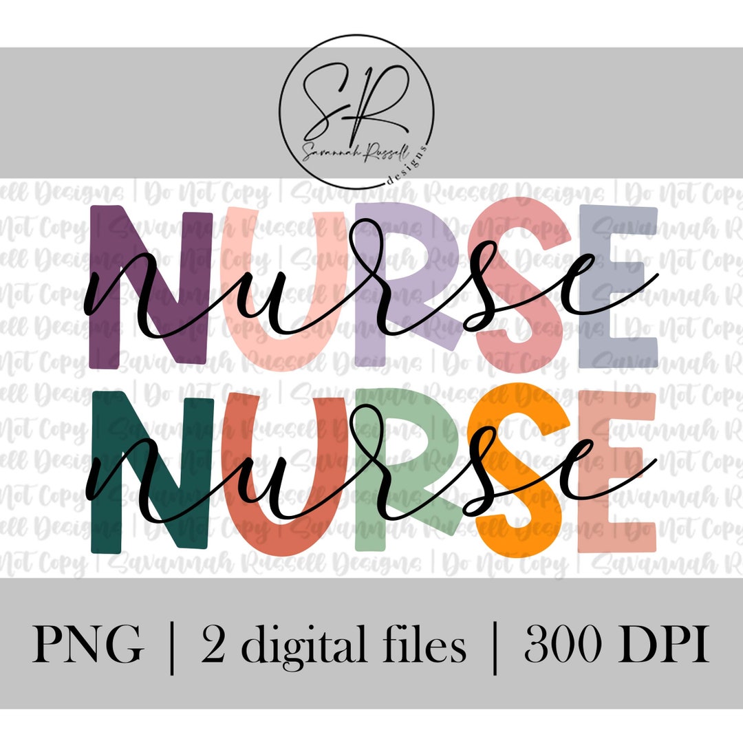 NURSE Boho + Pastel | 2 PNG Digital Downloads | Nurse, LPN, Nurse Boho ...