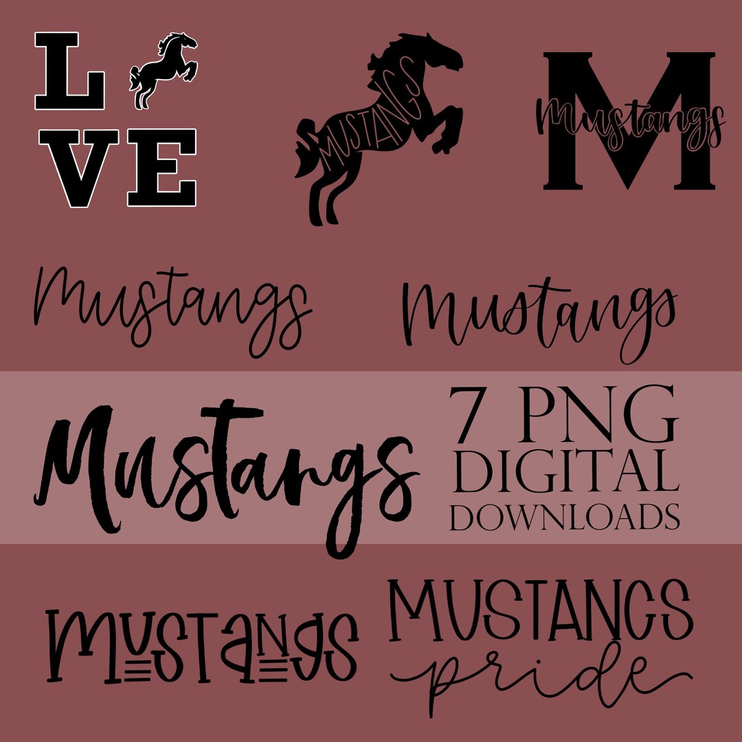 MUSTANGS | 7 PNG Files | High Quality Instant Download | Mustangs ...