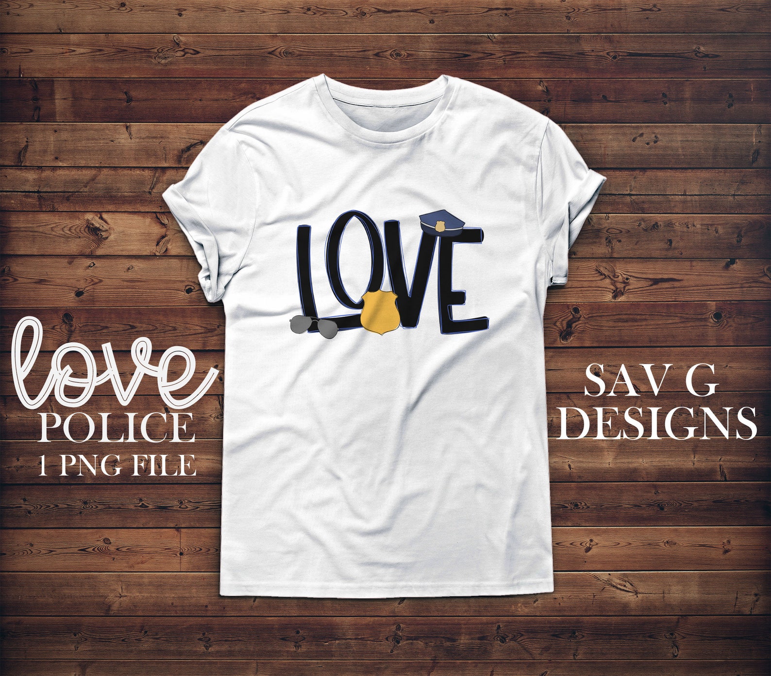 POLICE - LOVE | 1 PNG Digital Download File | Blue Lives, Police ...